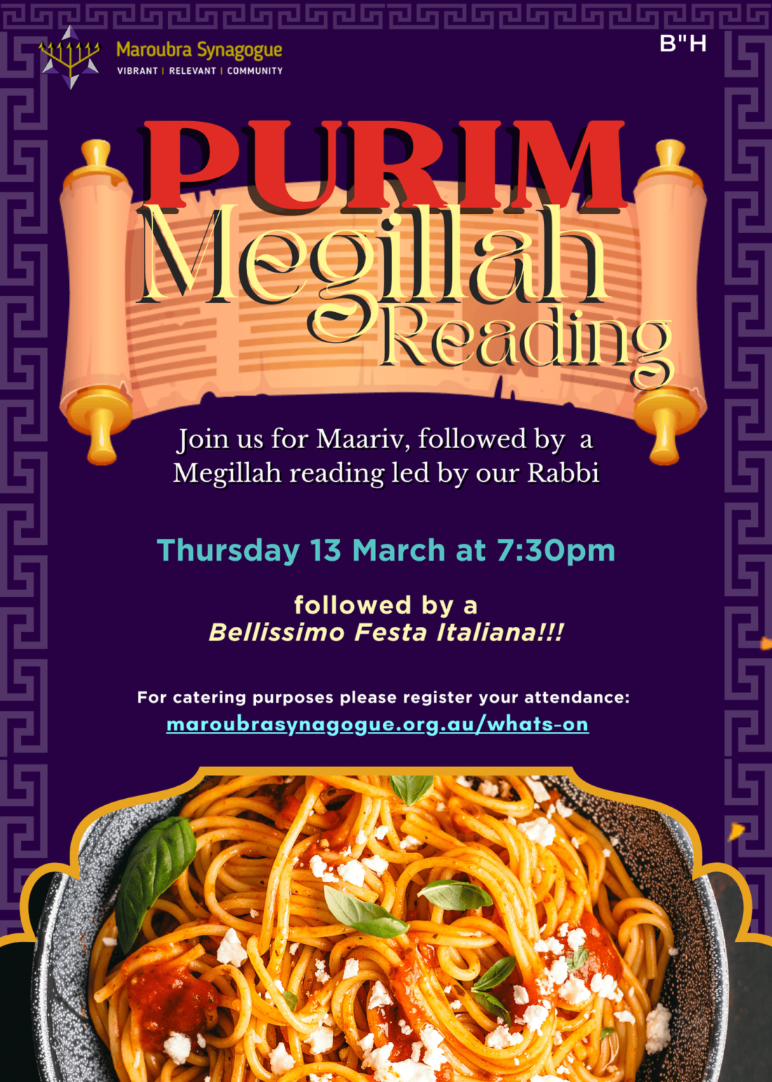 Purim Megillah Reading - Maroubra Synagogue